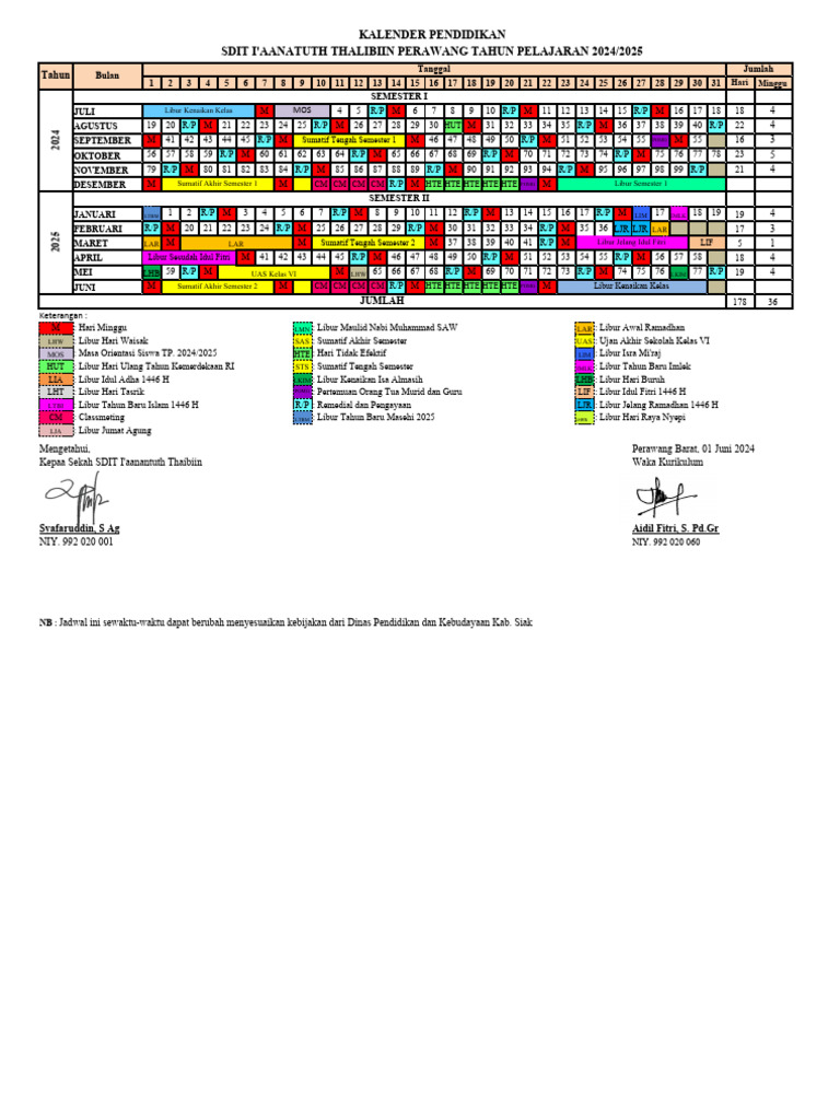 Kalender Pendidikan SD 2024-2025 | PDF