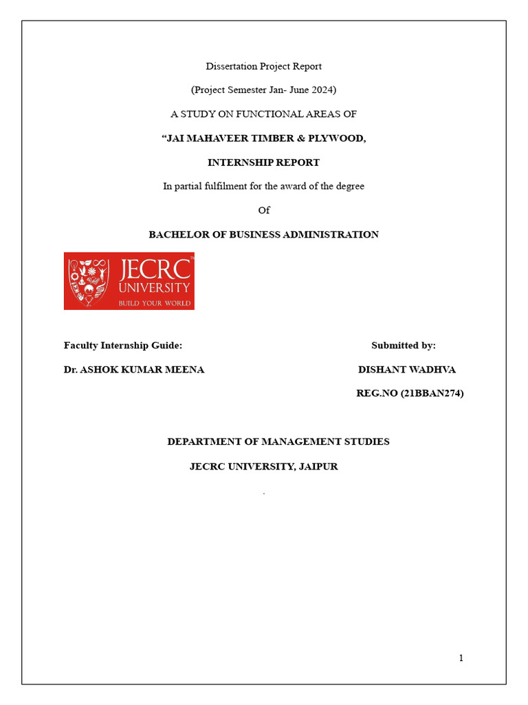 Dishant Wadhva Final Report | PDF | Plywood | Wood