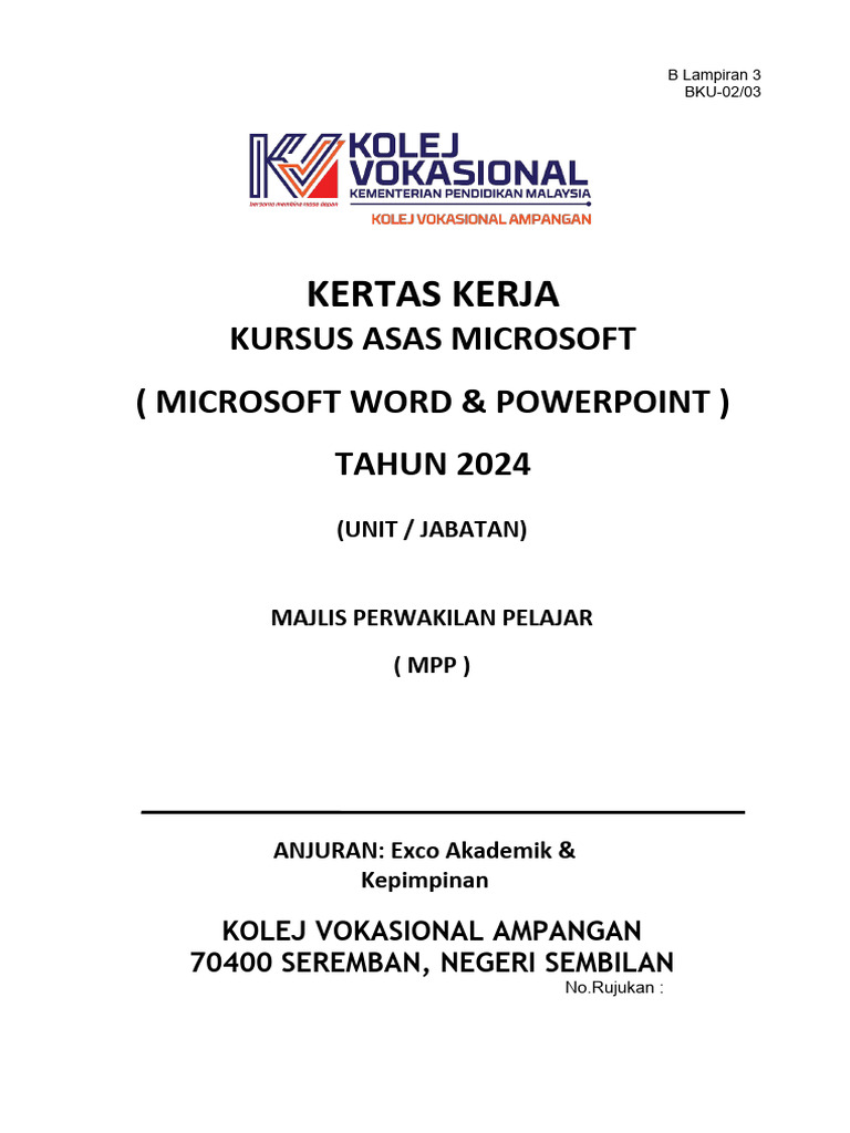 Kertas Kerja Kursus Microsoft | PDF