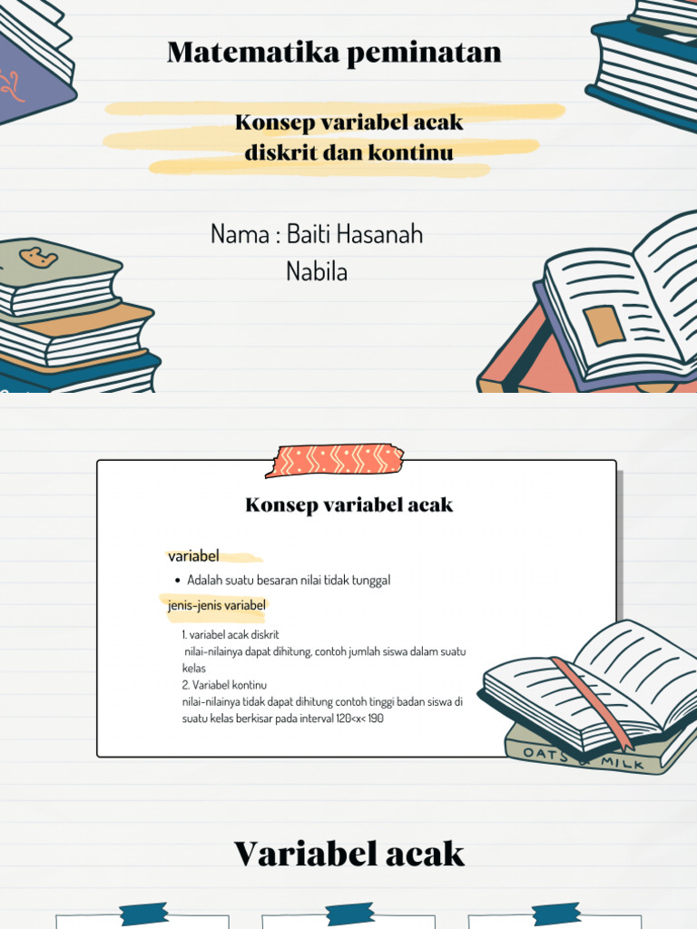 Konsep Variabel Acak Diskrit Dan Kontinu (Baiti Dan Nabila) | PDF