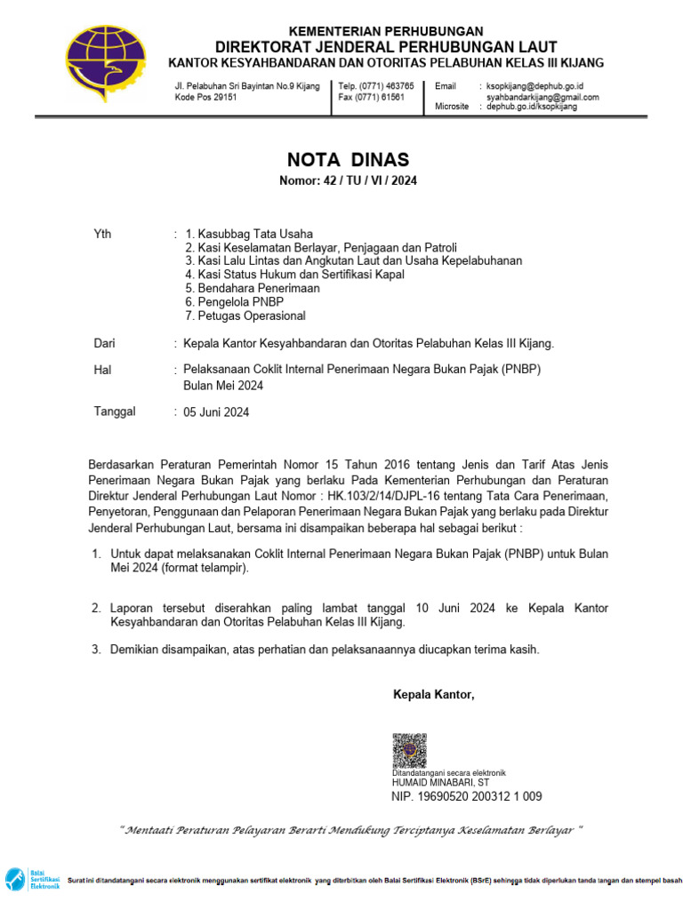 Nota Dinas | PDF