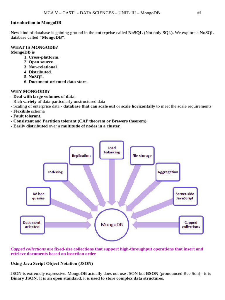 DSS - U3 - Chap6 - MongoDB Rev 1.1 | PDF | Data Type | Replication (Computing)