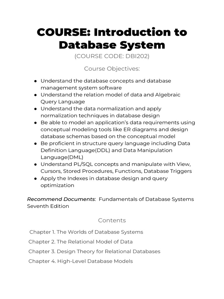 DBI202 | PDF | Databases | Relational Database