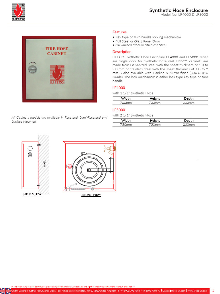 Synthetic Hose Enclosure LF4000 LF5000 Compressed | PDF | Sheet Metal ...