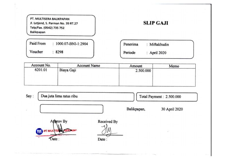 Slip Gaji April PDF | PDF