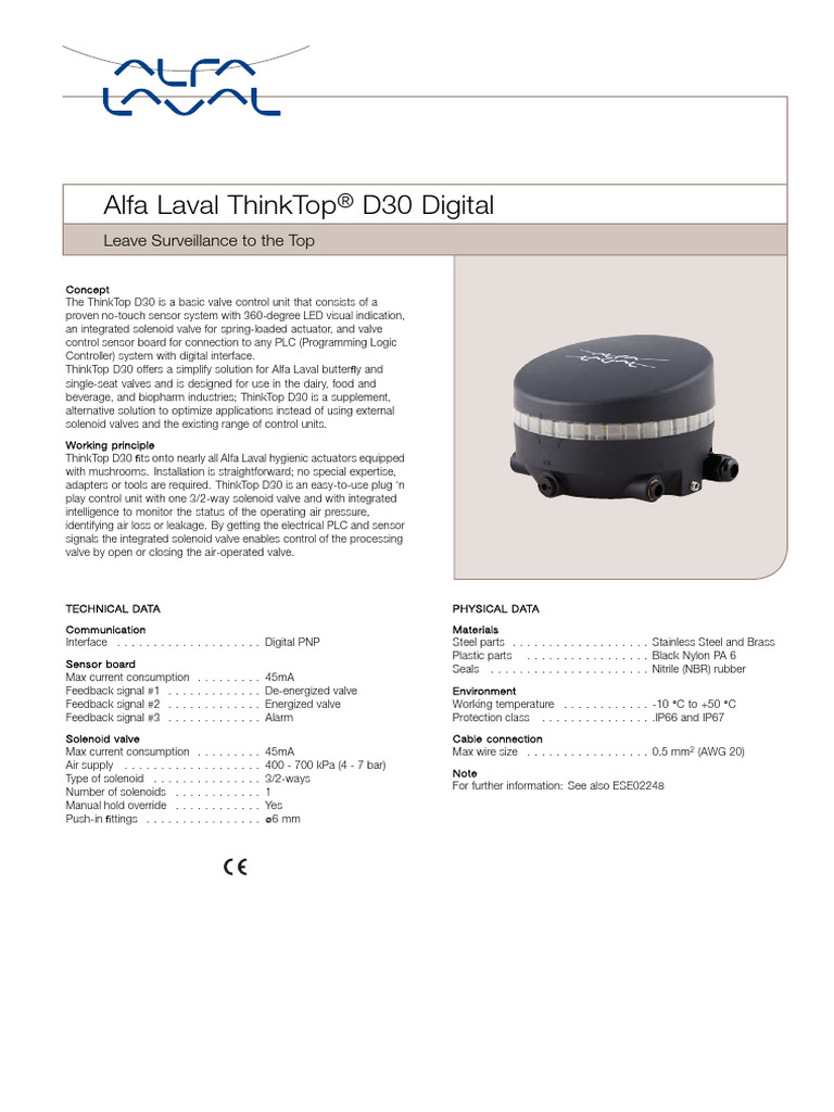 Thinktop d30 Digital | PDF | Valve | Programmable Logic Controller