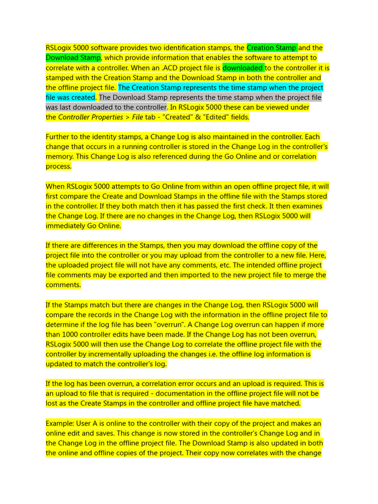RSLogix 5000 Software Provides Two Identification Stamps | PDF | Online ...