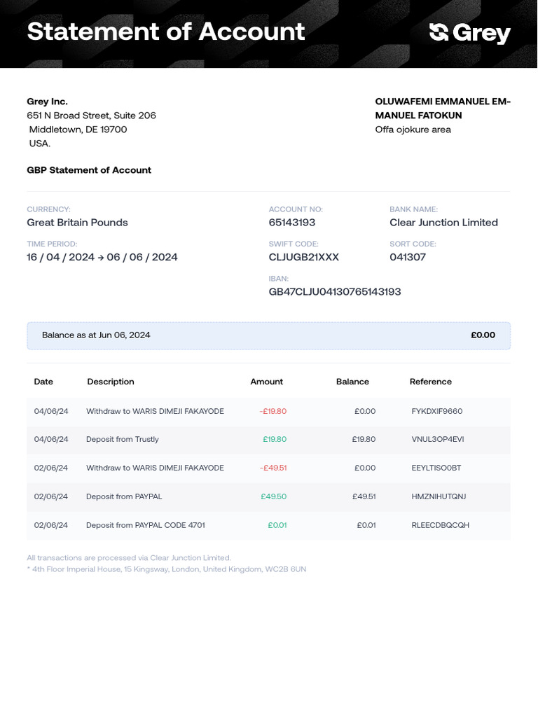 Grey GBP E-Statement | PDF