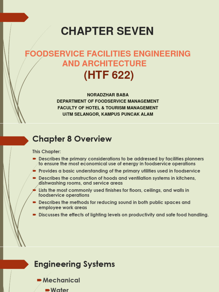 Foodservice Facility Engineering Guide | PDF | Water Heating | Steam