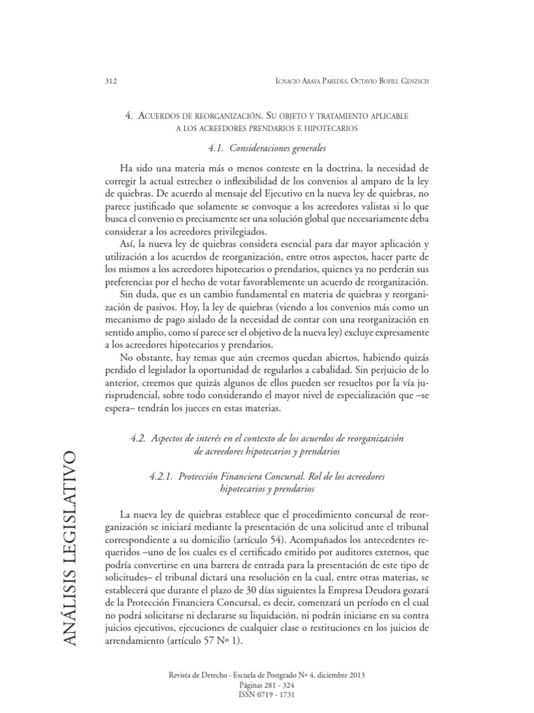 5.6 Araya Ignacio y Bofill Octavio 2013 Comentario Ley 20.720 Pp. 312 ...