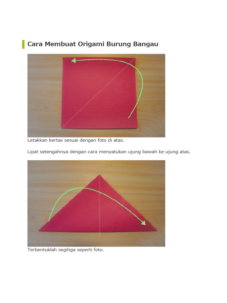 Origami Burung Bangau Mudah | PDF