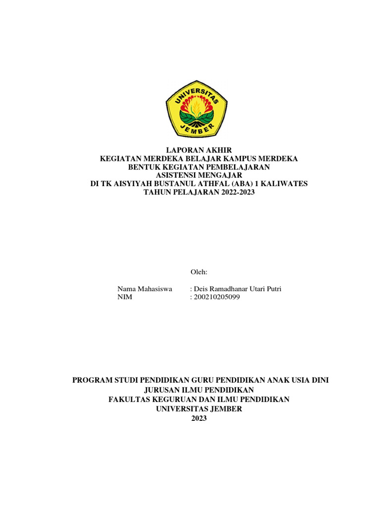 Laporan Akhir - Deis Scan 2 | PDF