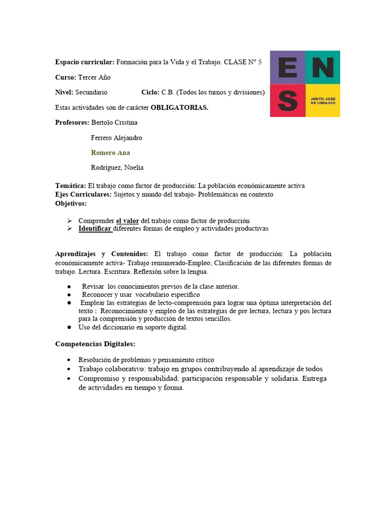 FVT - Tercer Año - Apunte 5 - PDF | PDF | Factores de producción | Bienes