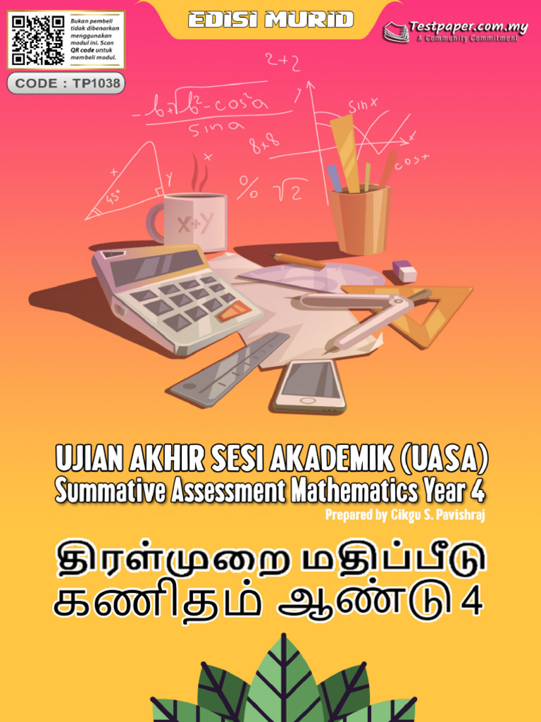1 Set Summative Assessment 20222203 Mathematics Year 4 SJKT Dwibahasa | PDF