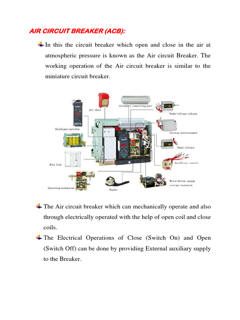 Air Circuit Breaker (ACB) | PDF | Computers | Technology & Engineering