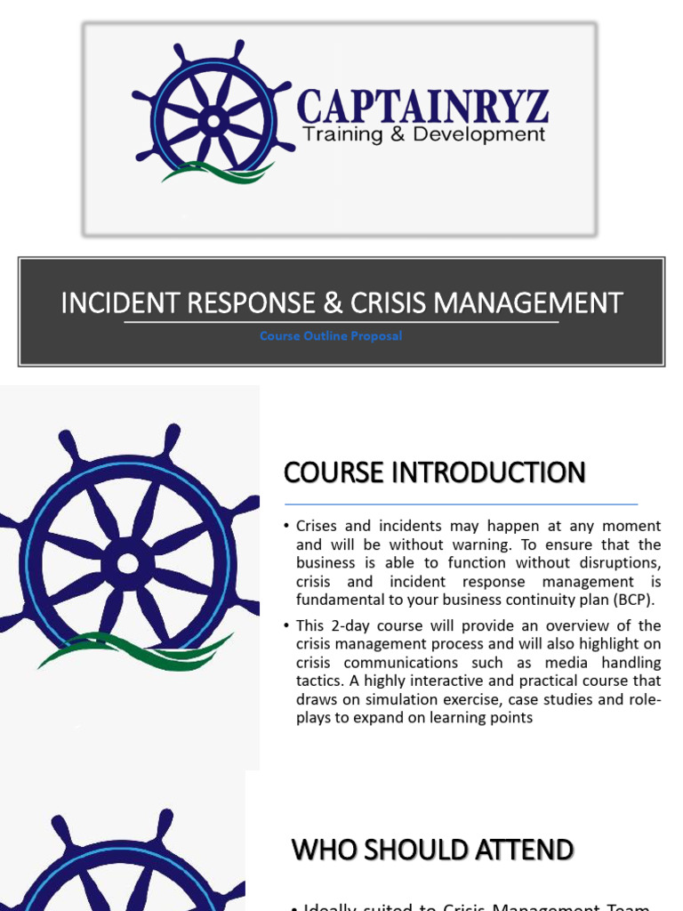 Course Profile - Incident Response & Crisis Management Course Proposal ...