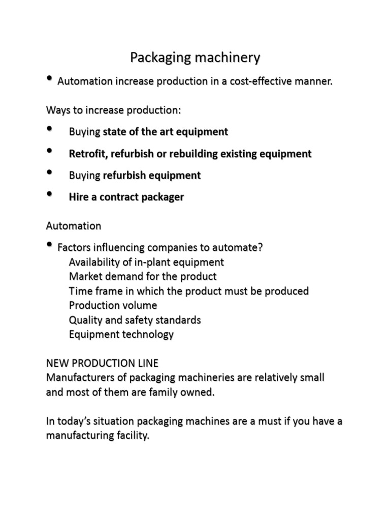 Lesson 1 - PACKAGING MACHINERY AUTOMATION | PDF | Pump | Packaging And ...