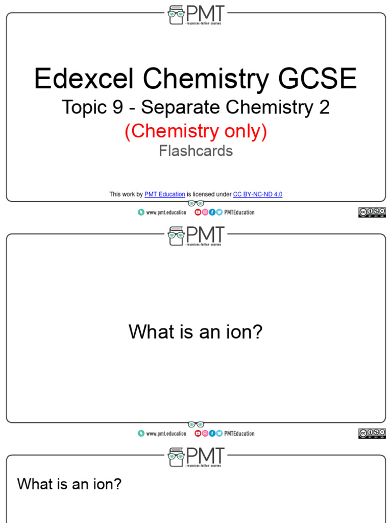 Flashcards - Topic 9 Separate Chemistry 2 - Edexcel Chemistry GCSE ...