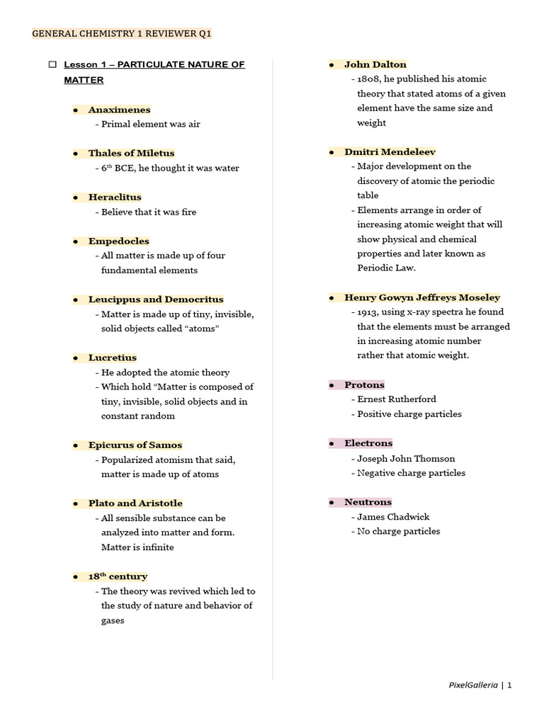 General Chemistry 1 Reviewer (G12) | PDF | Ion | Atomic Orbital