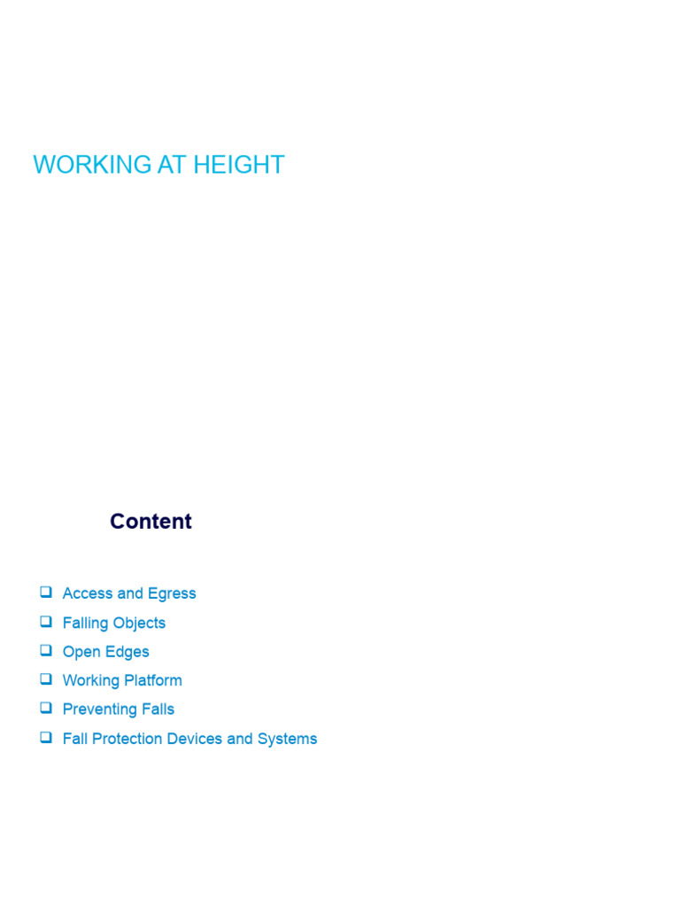 Working at Height & Fall Protection | PDF