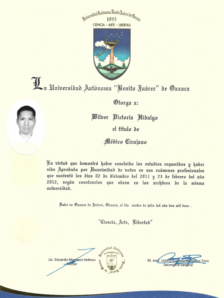 Titulo Medicina Gral Anverso | PDF