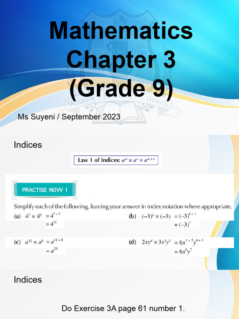 Ch.3 Indices and Standard Form | PDF | Compound Interest | Mathematics