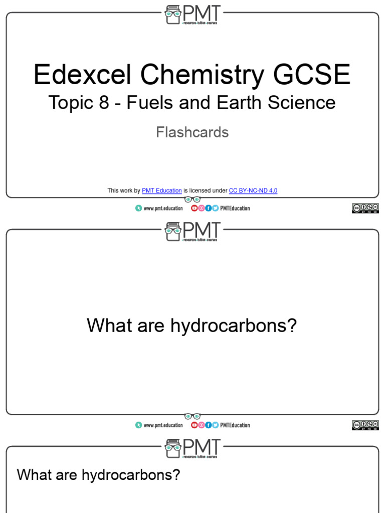 Flashcards - Topic 8 Fuels and Earth Science - Edexcel Chemistry GCSE ...