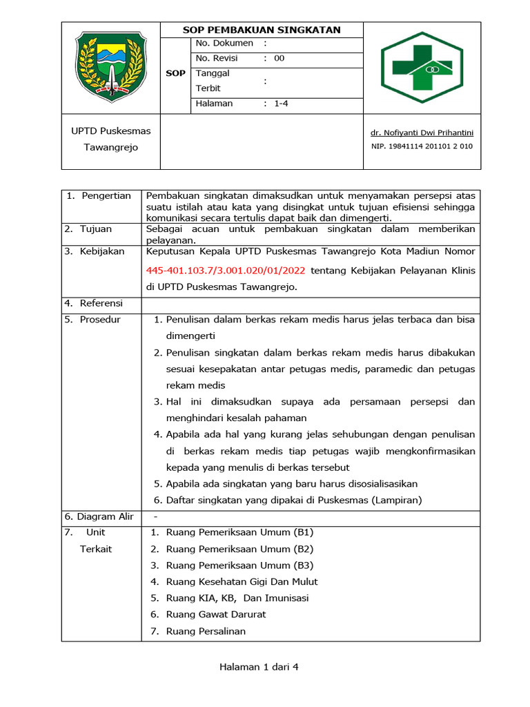 Sop Pembakuan Singkatan 2023 | PDF