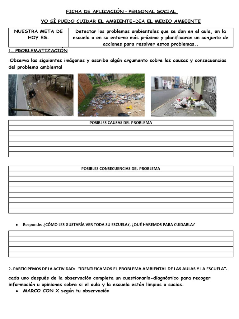 2.-Ficha Del Dia Del Medio Ambiente | PDF | Entorno natural