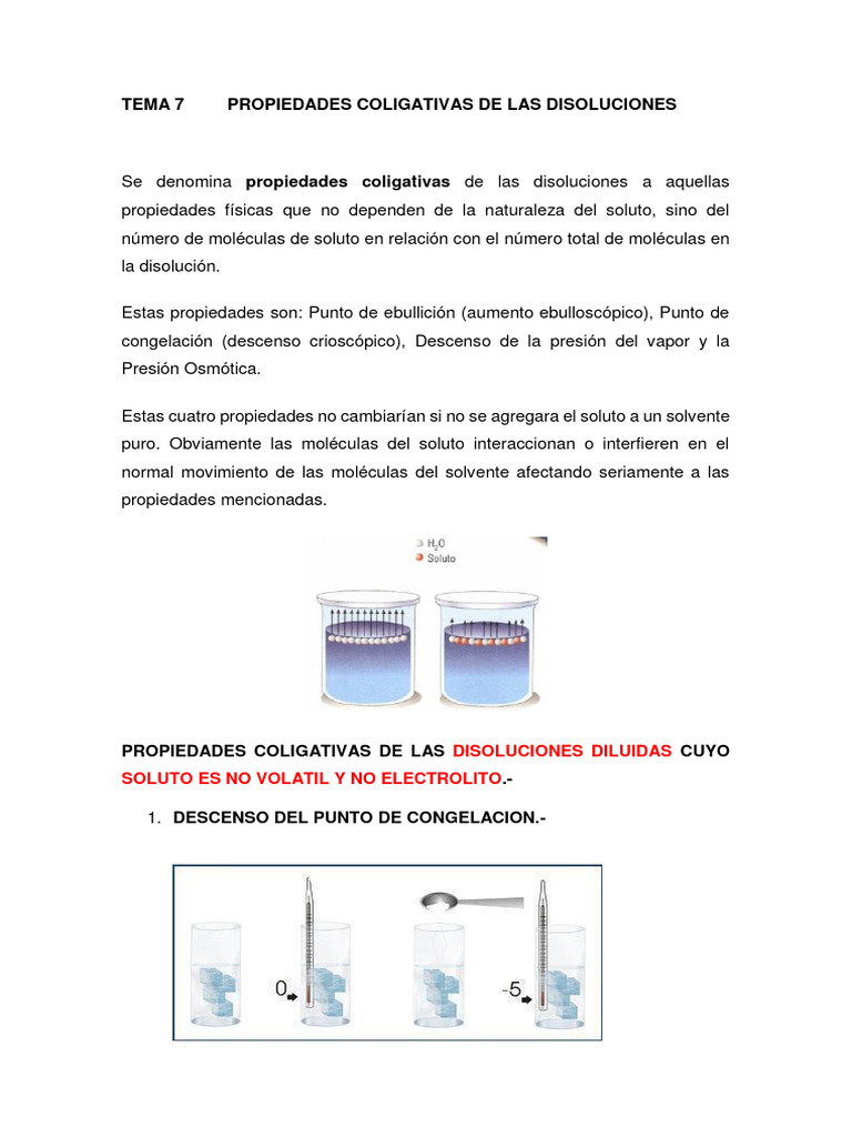 Tema 7 Propiedades Coligativas de Las Disoluciones | PDF | Mezclas Químicas Homogéneas ...