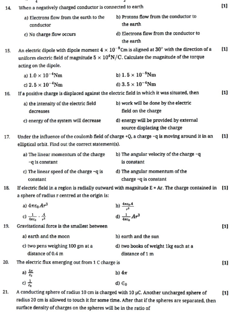 12th Physics | PDF | Electric Field | Electron