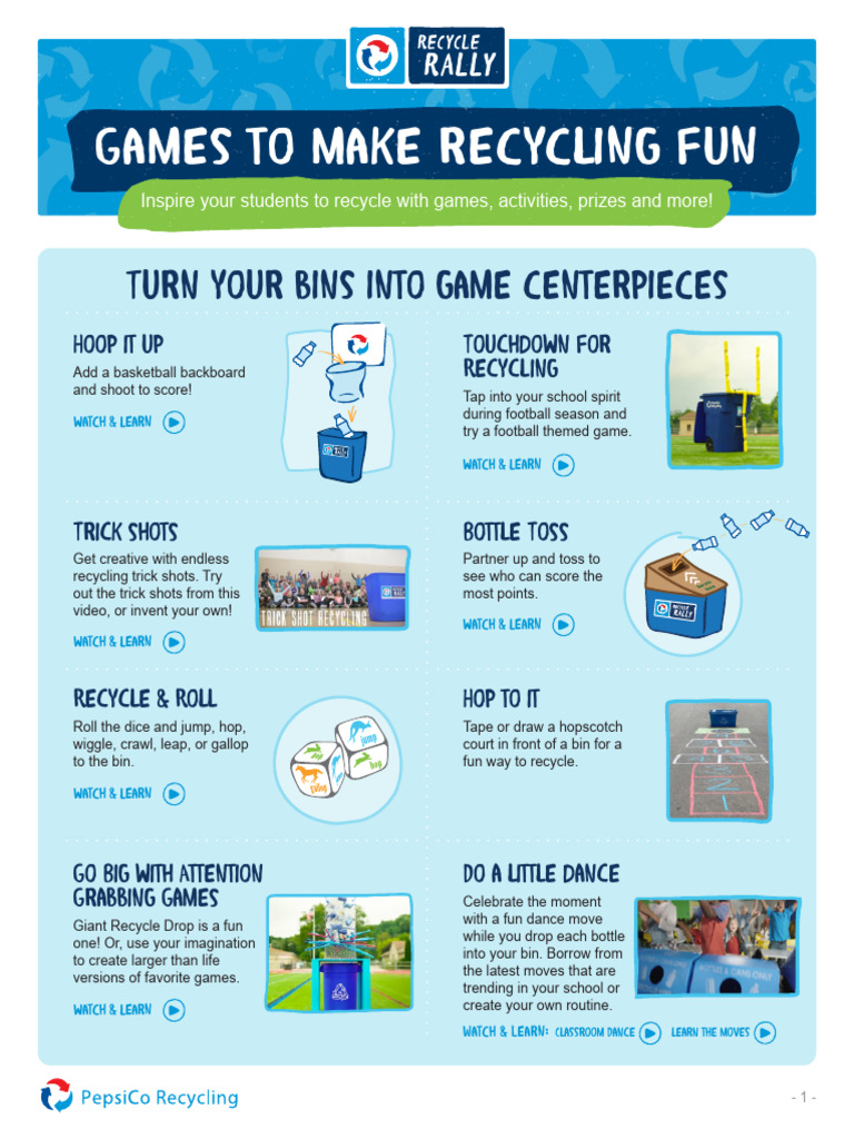 Games To Make Recycling Fun | PDF | Recycling