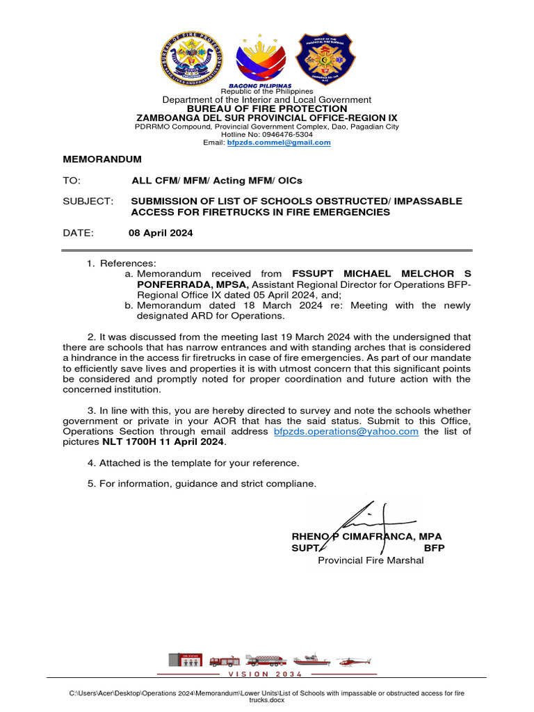 List of Schools With Impassable or Obstructed Access For Fire Trucks | PDF