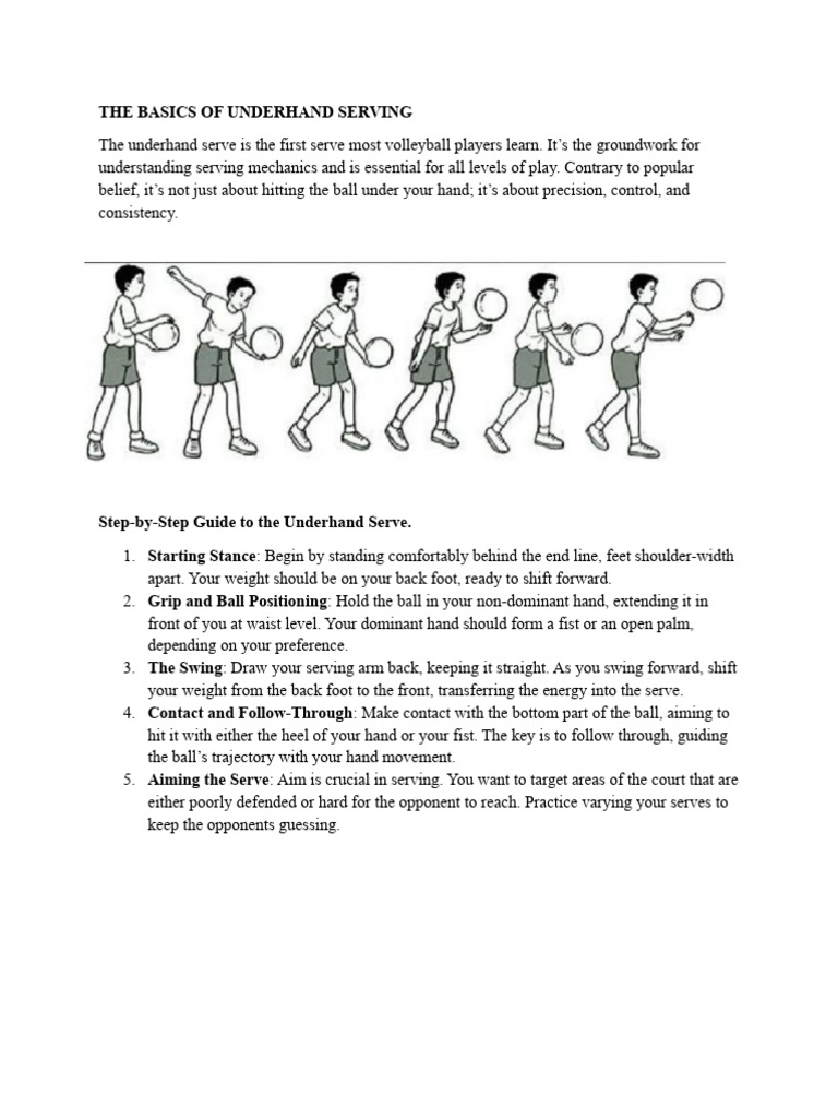 Underhand Serve and Ball Control Using Forearm Pass | PDF | Anatomical ...