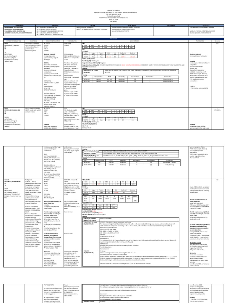 ENDORSEMENT CENSUS JUNE 29, 2024 v1 | PDF | Childbirth | Clinical Medicine
