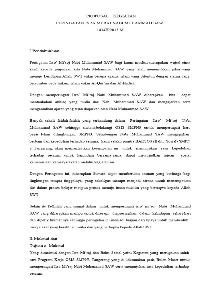 Proposal Isra Miraj | PDF