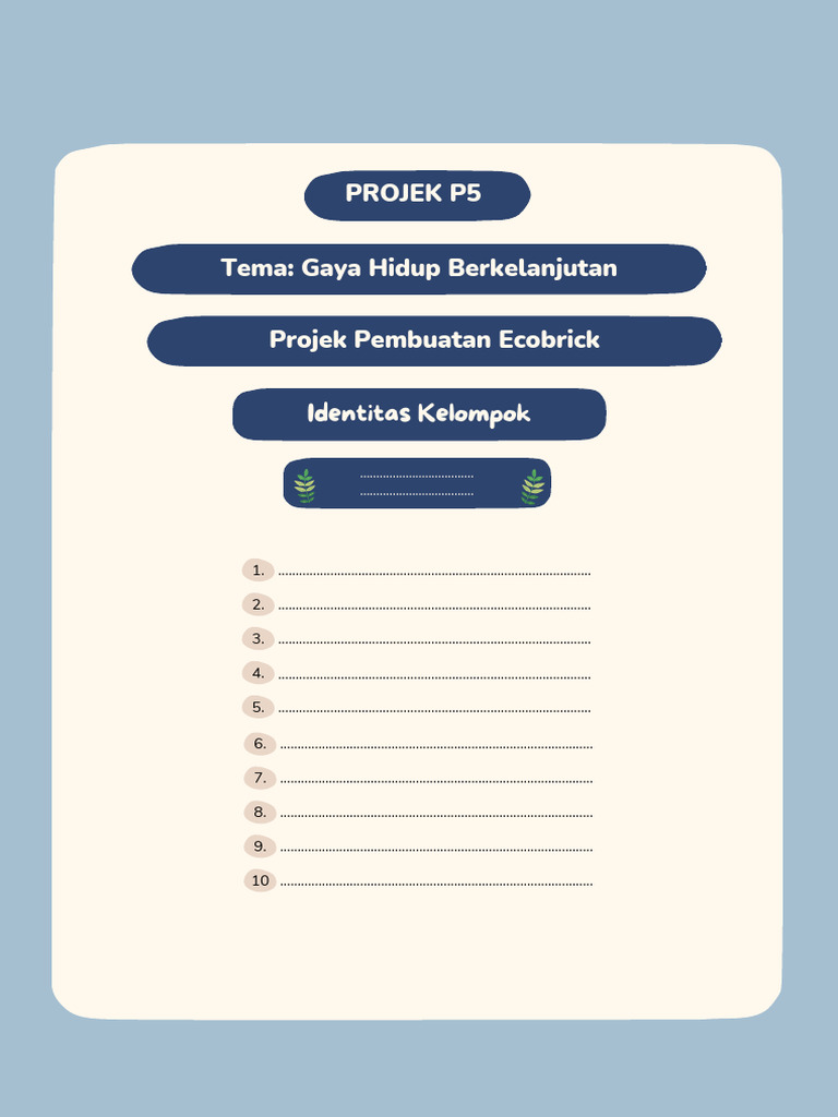 Salinan Dari P5 - Gaya Hidup Berkelanjutan Ecobrick | PDF | Griya & Taman | Seni