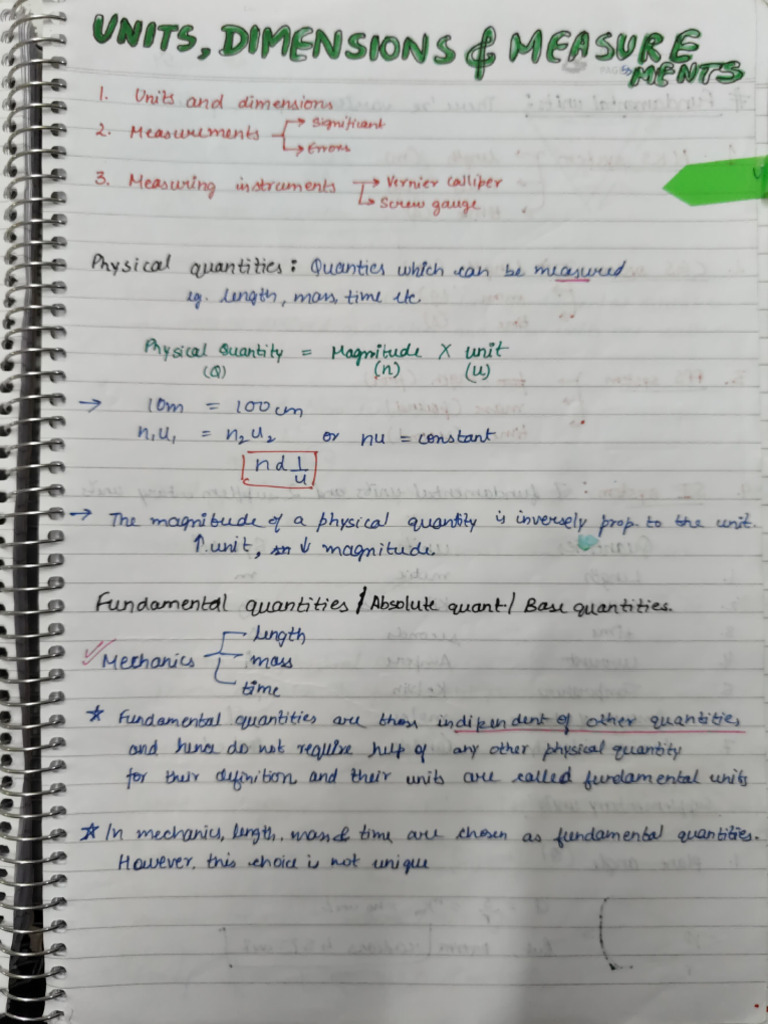 Unit, Measurement and Dimensions | PDF | Metrology | Probability And ...