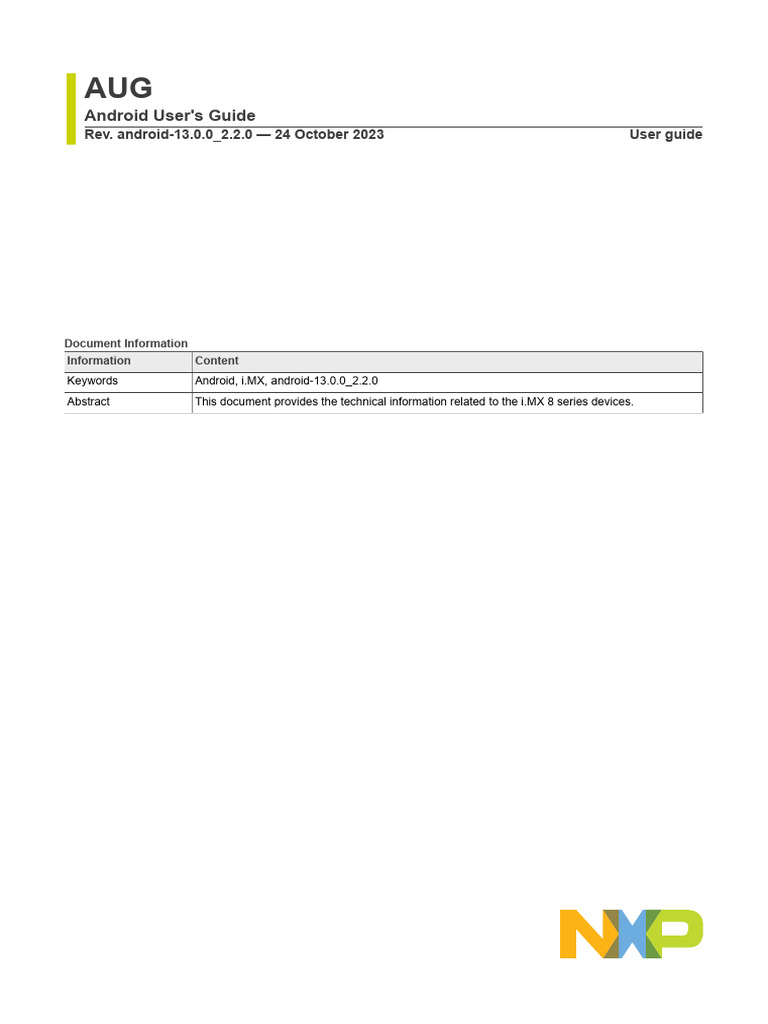 Nxp Imx Android Users Guide Pdf Android Operating System Operating System