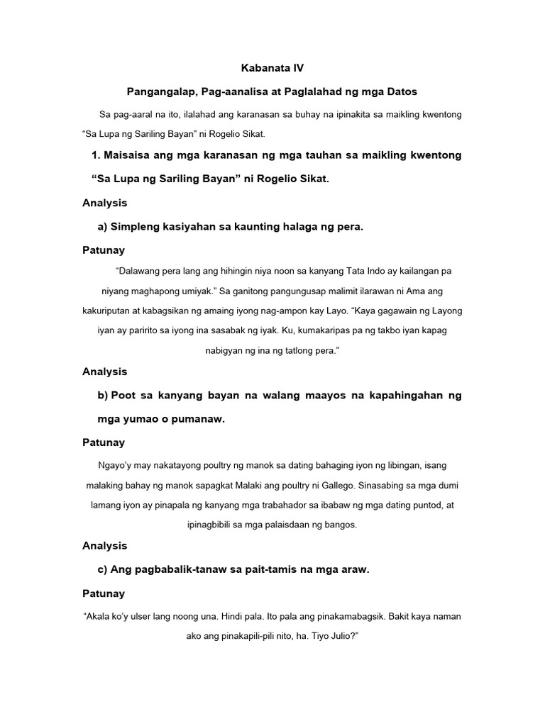 Sa Lupa NG Sariling Bayan - Kabanata 4 | PDF