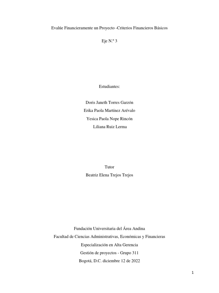 EJE 3- GESTION DE PROYECTOS | PDF | Modelo de fijación de precios de activos de capital | Costo