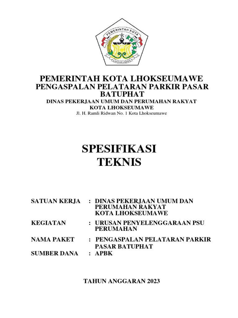 Spec Teknis PL.043 | PDF | Teknologi & Rekayasa