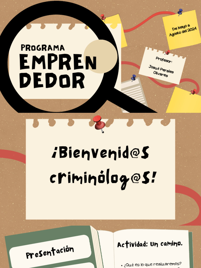 Presentacion 1 Programa Emprendedor Criminologia | PDF | Iniciativa empresarial | Sector privado