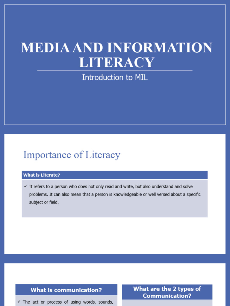 Media and Information Literacy - (Intro To MIL-Module 1) | PDF ...
