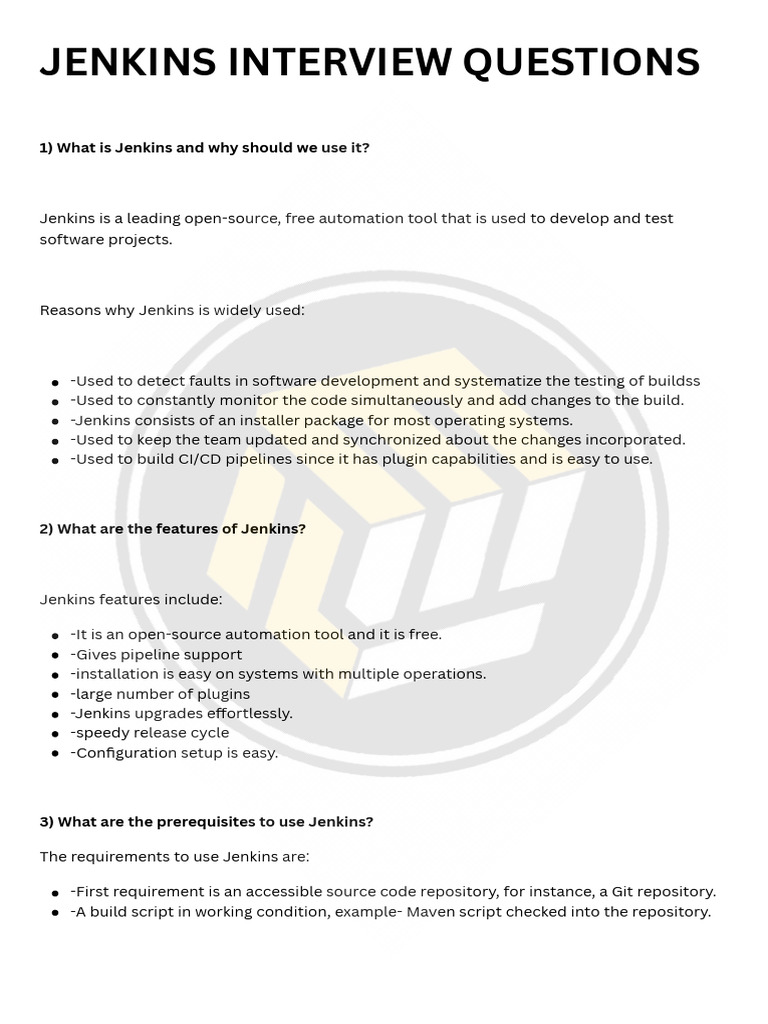 Jenkins Interview Questions | PDF | Software Repository | Command Line ...