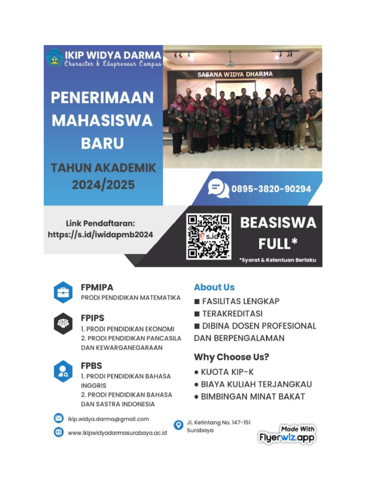 Informasi beasiswa IKIP Widya Darma | PDF