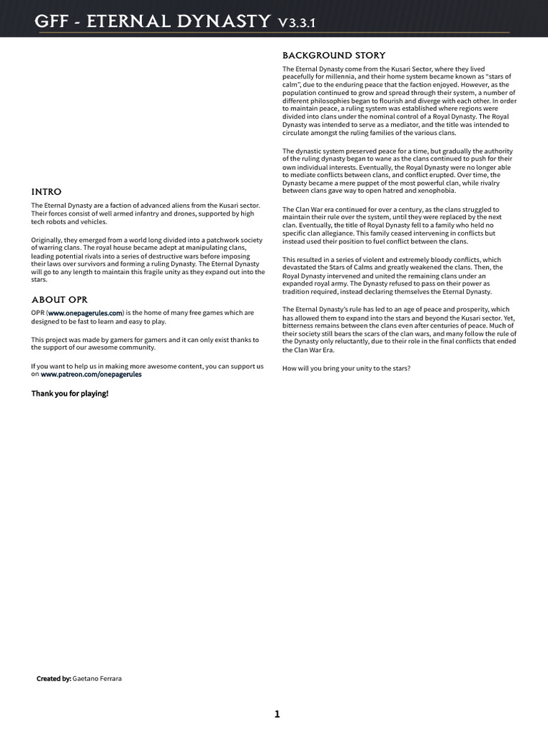 GFF - Eternal Dynasty 3.3.1 | PDF | Military Technology