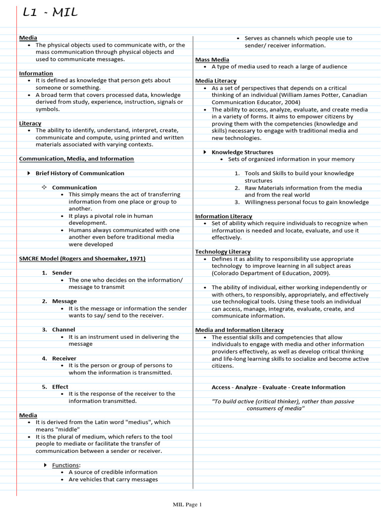 Understanding Media Literacy Concepts | PDF | Information | Mass Media