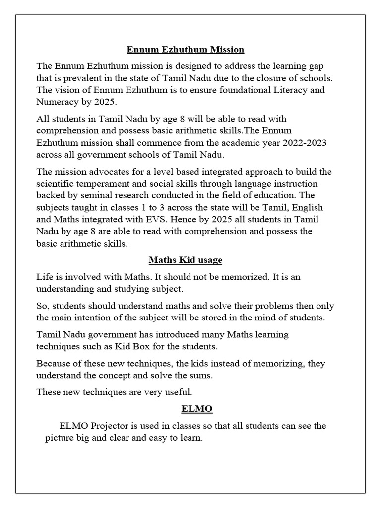 Ennum Ezhuthum Mission | PDF | Libraries | Mathematics