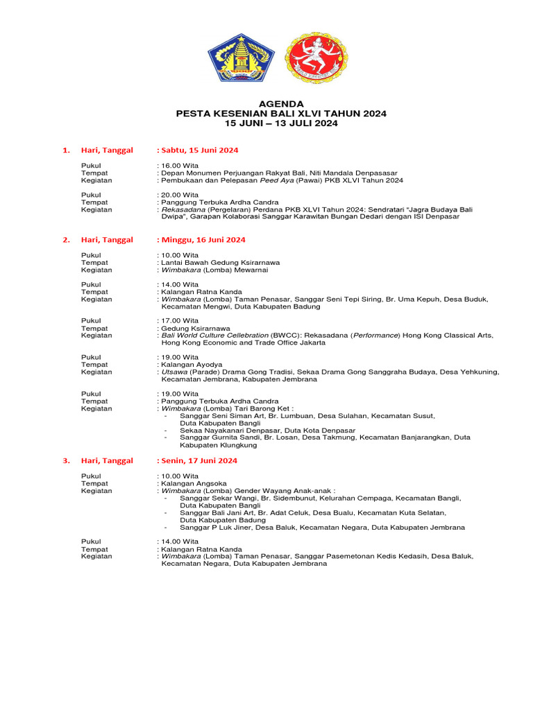 Jadwal PKB 2024, 25 Mei 2024 | PDF